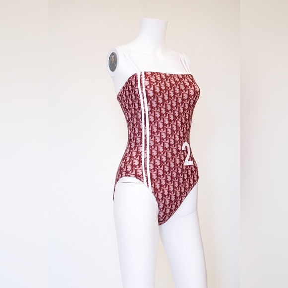 Dior | Swim | Christian Dior Red Monogram No2 Onepiece Swimsuit | Poshmark